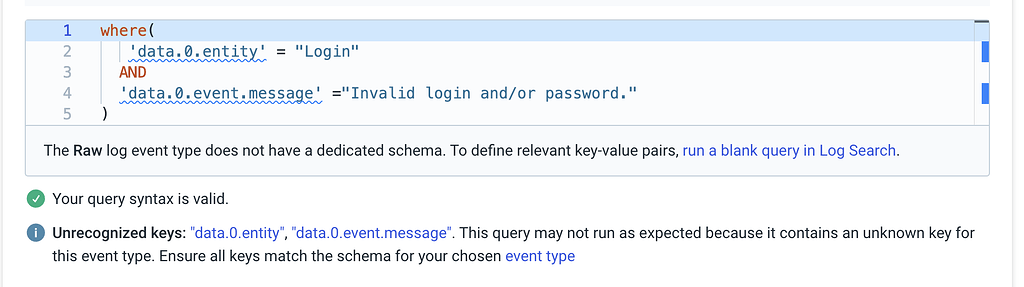 Unrecognized keys error while creating custom detection rule from raw log - Alerts - Rapid7 Discuss