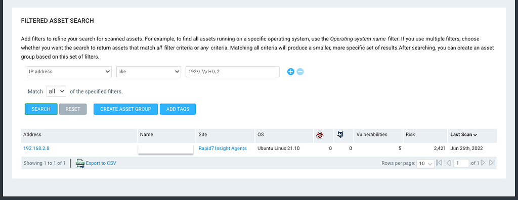 Using the "like" operator in Filtered Asset Search with IP Addresses - InsightVM - Rapid7 Discuss